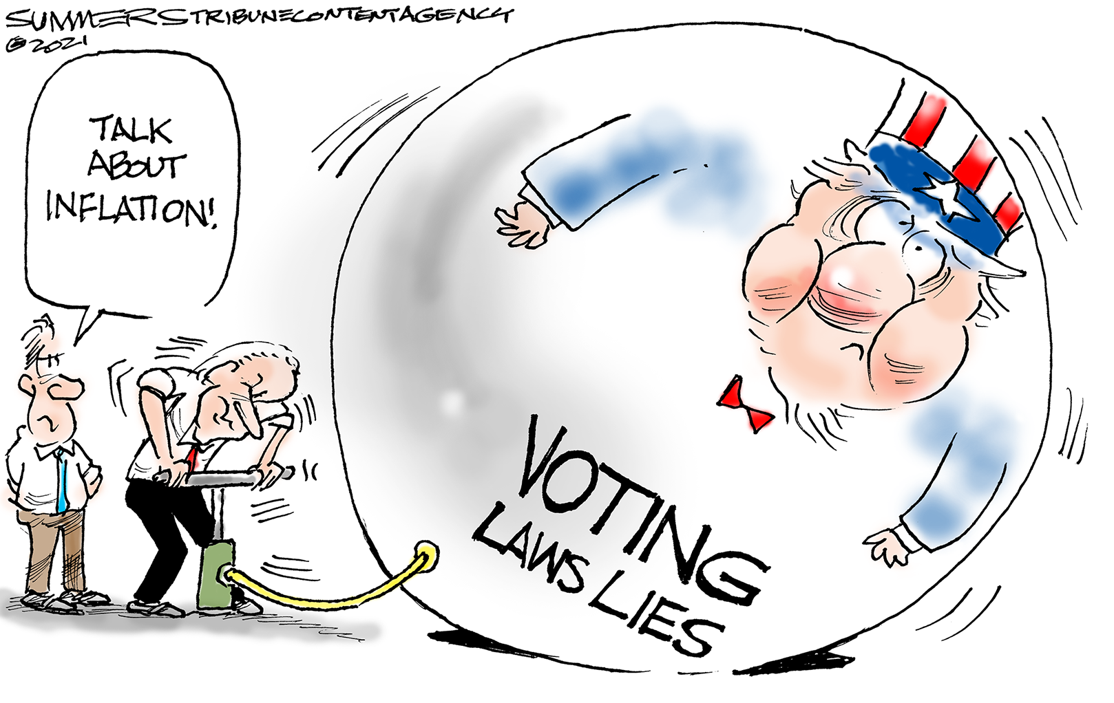 Space Race Political Cartoon